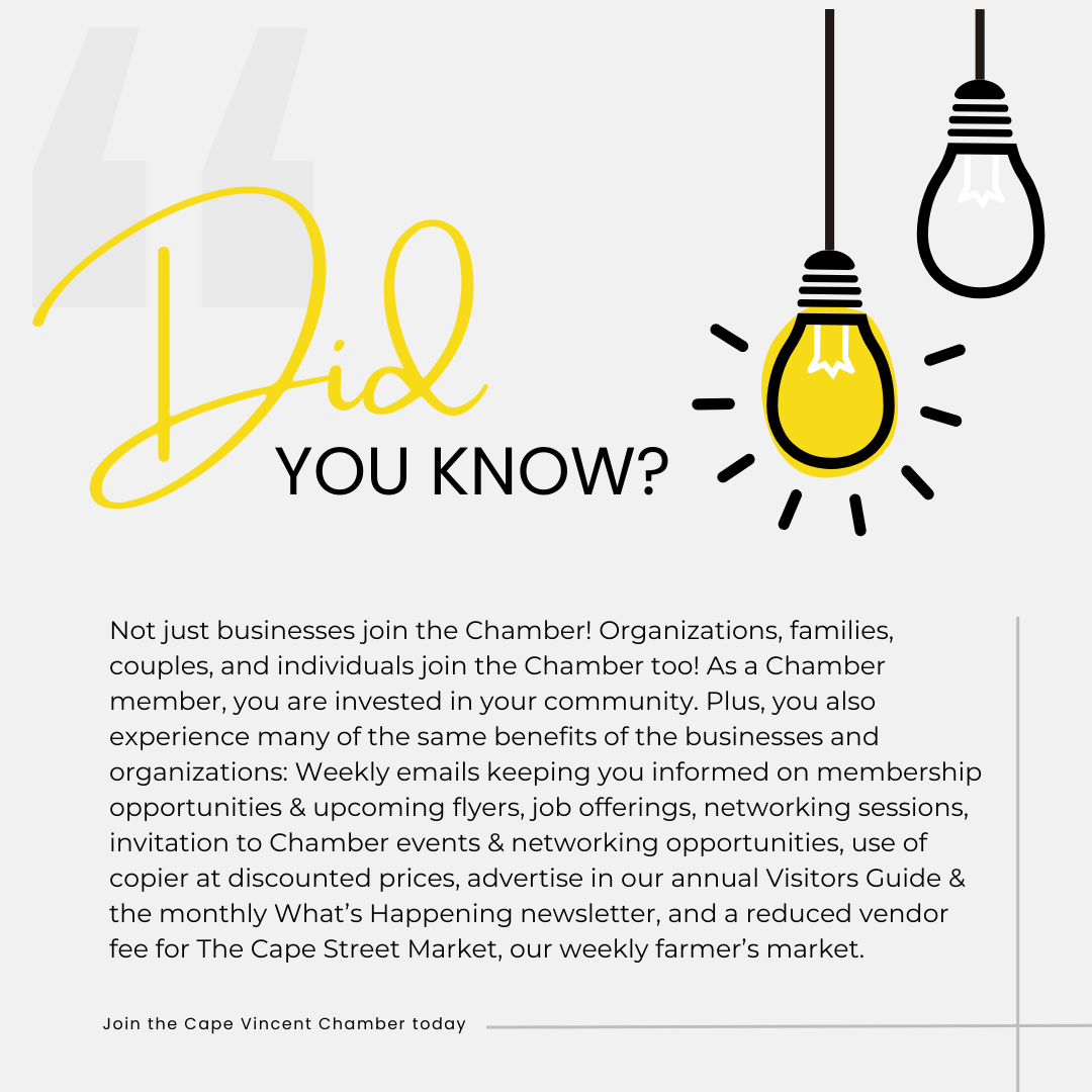 Membership - Cape Vincent Chamber of Commerce